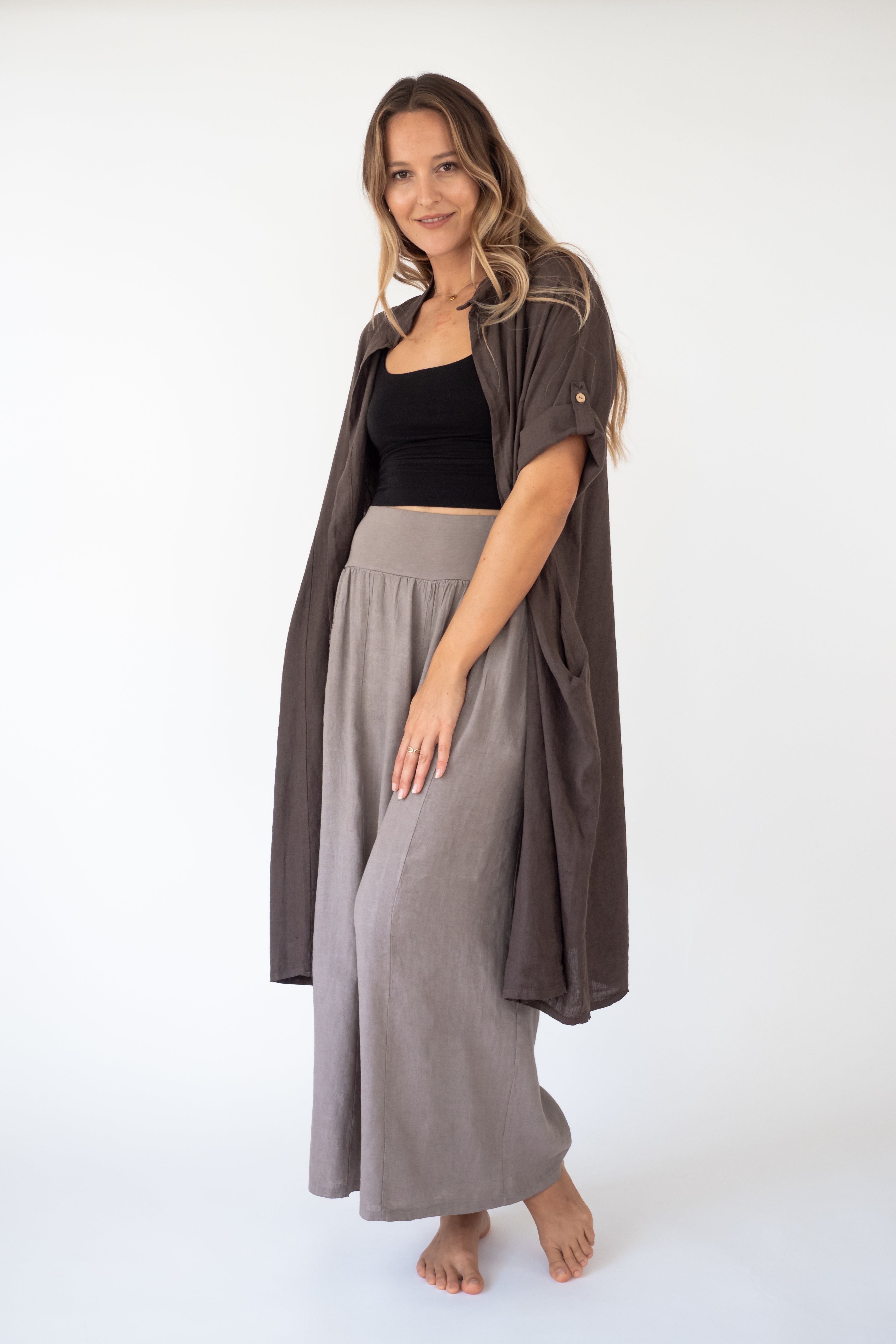 the MAKAUKAU Linen Duster Cardigan – Pure Thread Line